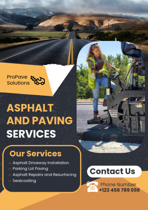 Copy of Black Modern & Minimal Asphalt And Paving Services A4 ...