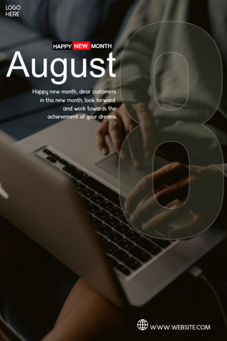 Copy of Black Modern & Minimal August Flyer/ Hello August Poster ...