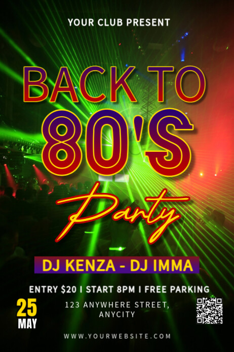 Copy of Black Modern & Minimal Back To 80's Poster | PosterMyWall