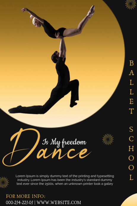 Plantilla de Black Modern & Minimal Ballet Design Template | PosterMyWall