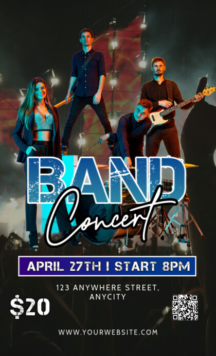 Copy of Black Modern & Minimal Band Concert Legal As | PosterMyWall