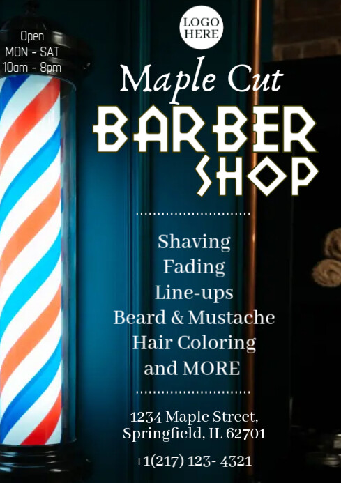 Copy of Black Modern & Minimal Barber Shop Design Template A4 ...