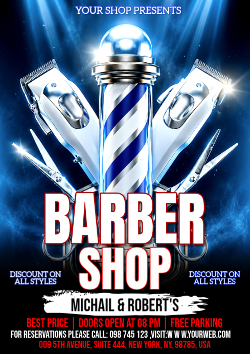 Black Barber Shop Promotion A1 Template | PosterMyWall