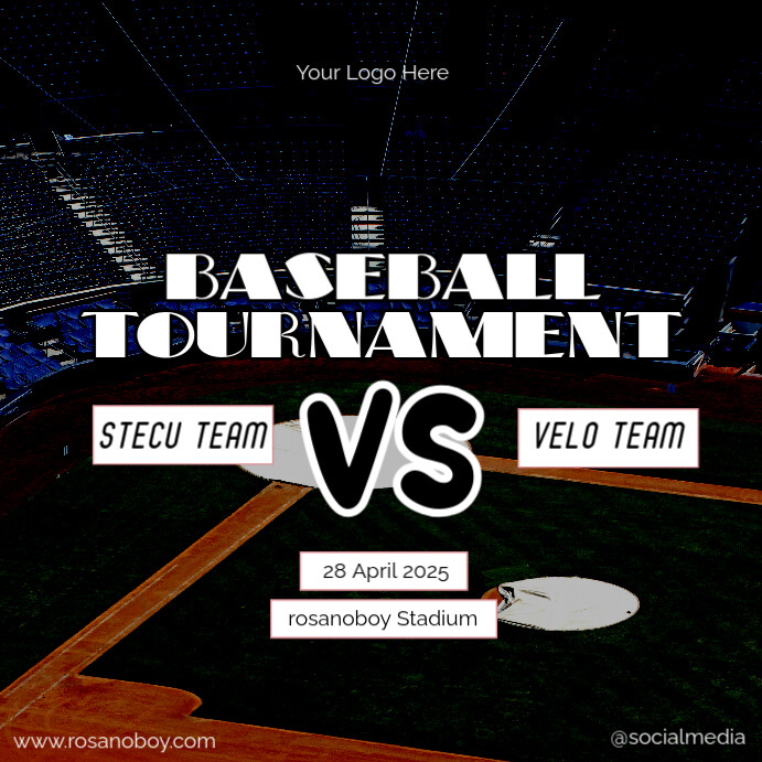 Black Modern & Minimal Baseball Instagram Post Template | PosterMyWall