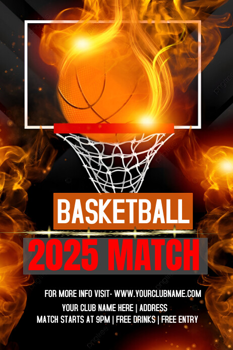 Copy of Black Modern & Minimal Basketball Match Desig | PosterMyWall