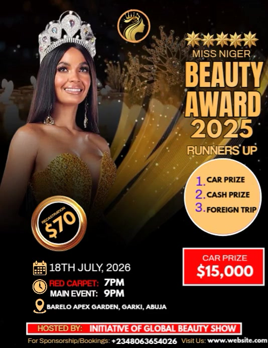 Modèle Black Modern & Minimal Beauty Pageant Flyer (us Letter ...