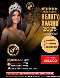Black Modern & Minimal Beauty Pageant Flyer (us Letter) Template ...