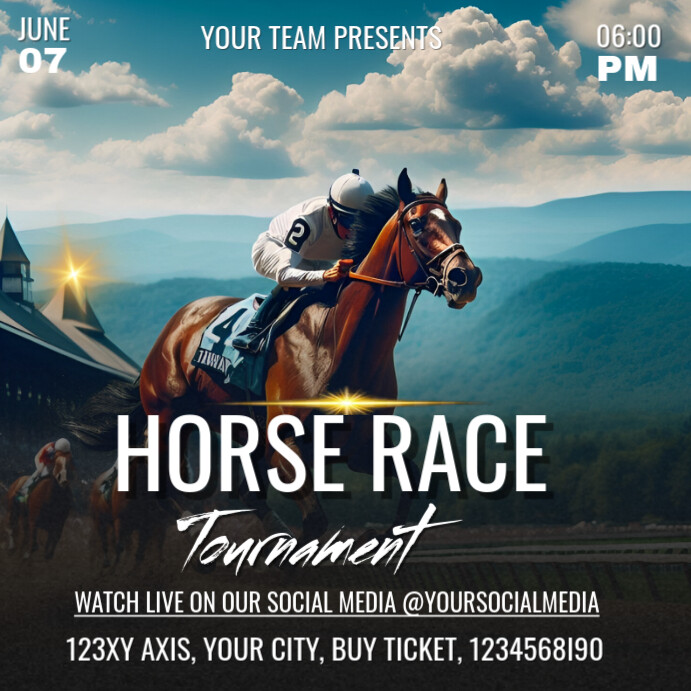 Copy of Black Modern & Minimal Belmont Stakes / Horse Racing Instagram ...