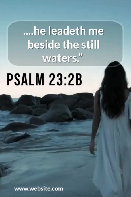 Black Modern & Minimal Beside The Still Waters – Psalm 23:2 Bible Verse ...