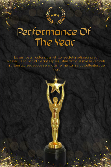 Black Modern & Minimal Best Award Poster Template | PosterMyWall