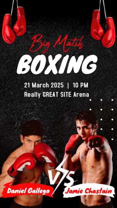 Black Modern & Minimal Big Boxing Match Announced Instagram Story ...