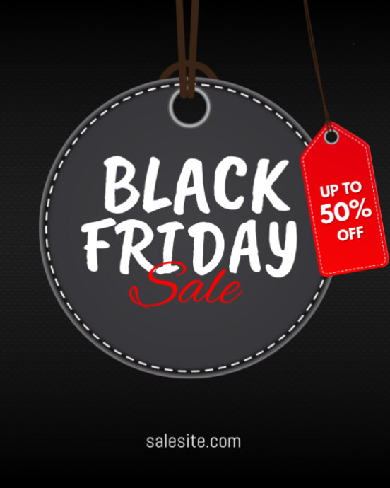 Black Modern & Minimal Black Friday Sale Instagram Portrait Template ...
