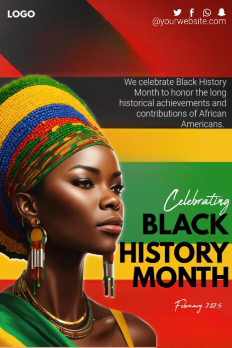 Black Modern & Minimal Black History Month Flyer Design Tepmlate Poster ...