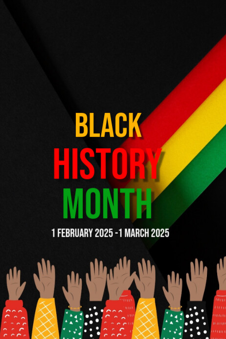 Black Modern & Minimal Black History Month Poster Template | PosterMyWall
