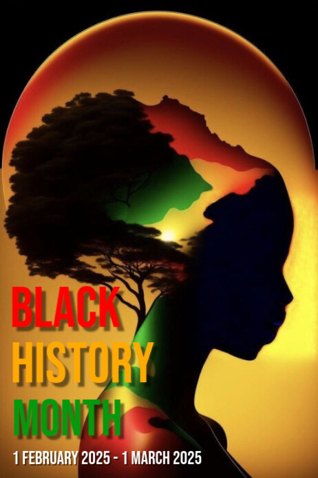 Black Modern & Minimal Black History Month Poster Template | PosterMyWall