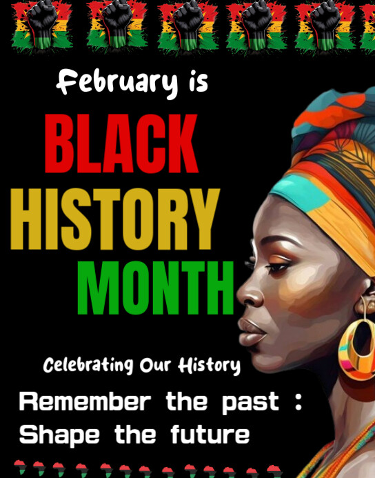 Black Modern & Minimal Black History Month Poster/wallboard Template ...