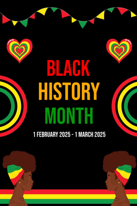 Black Modern & Minimal Black History Month Poster Template | PosterMyWall