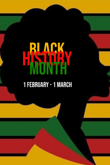 Black Modern & Minimal Black History Month Poster Template | PosterMyWall