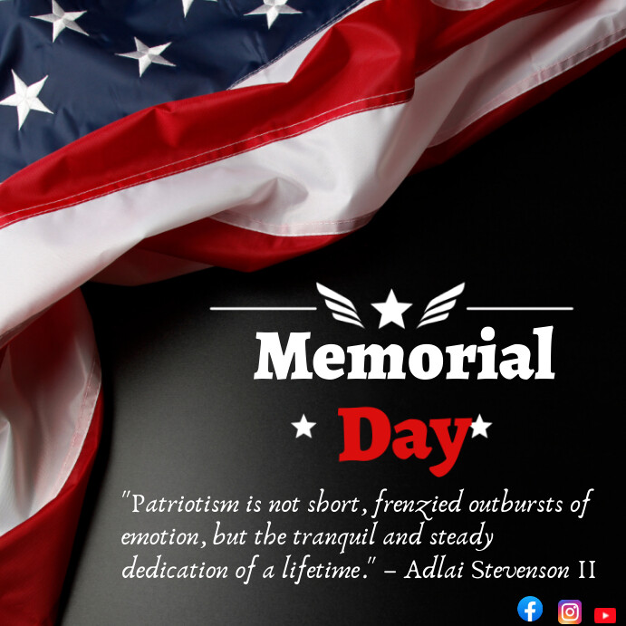 Black Modern & Minimal Black Illustrative Mem Template | PosterMyWall