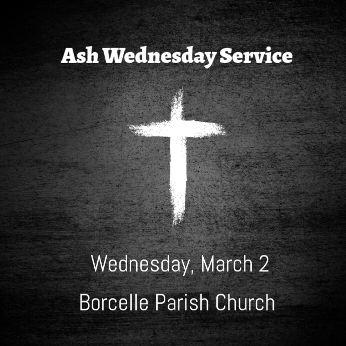 Black Modern & Minimal Black Minimalist Ash Wednesday Service Facebook ...