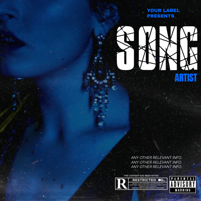 Black Modern & Minimal Blue Woman Album Cover Template | PosterMyWall