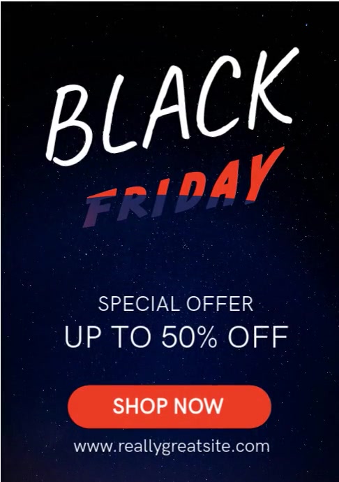 Black Modern & Minimal Bold Black Friday Sale Template A4 | PosterMyWall