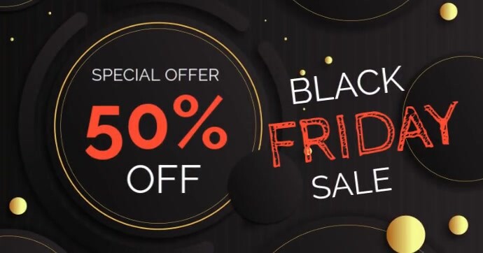 Black Modern & Minimal Bold Black Friday Sale Template Facebook Shared ...