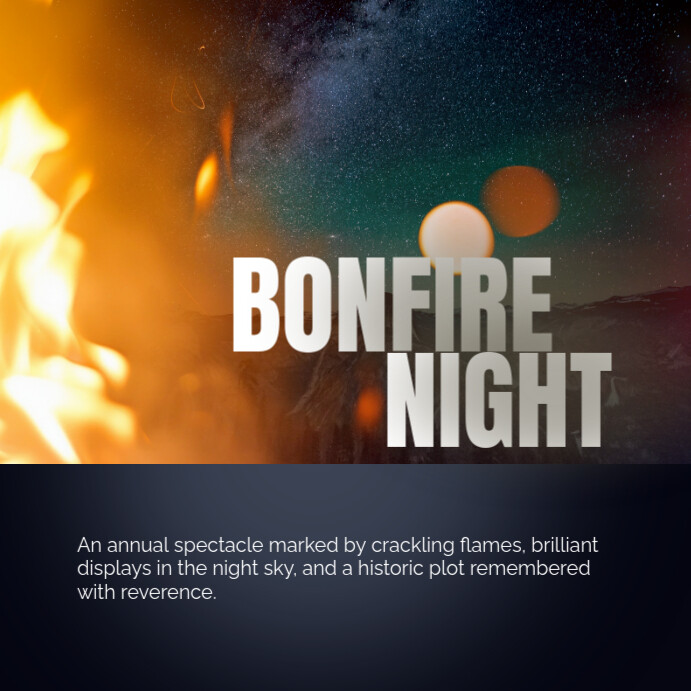 Plantilla de Black Modern & Minimal Bonfire Night Instagram Post ...