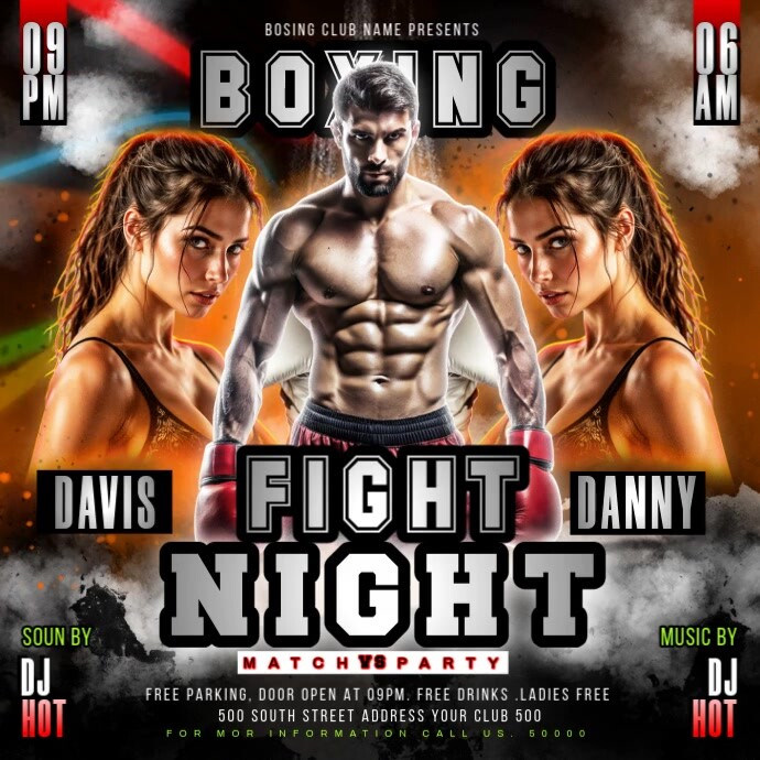 Copy of Black Modern & Minimal Boxing Fight Night Flyer Instagram Post ...