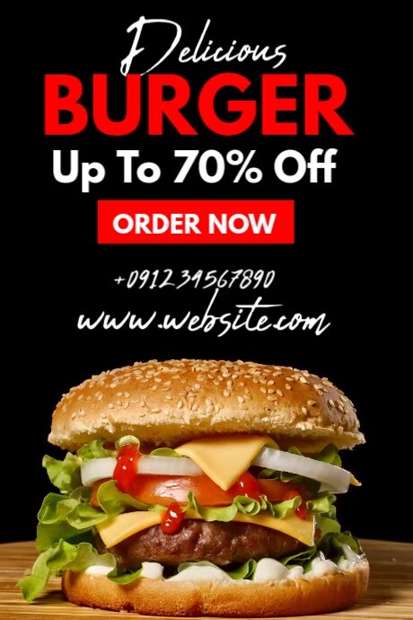 Copy of Black Modern & Minimal Burger Poster | PosterMyWall