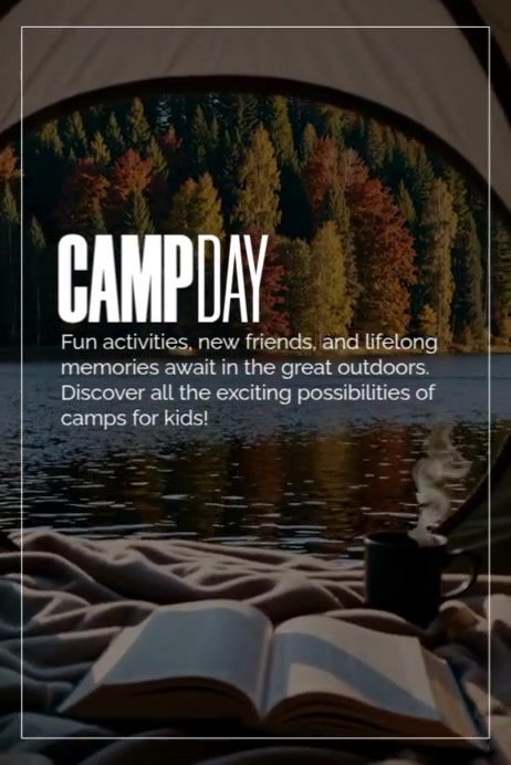 Black Modern & Minimal Camp Day Poster Template | PosterMyWall