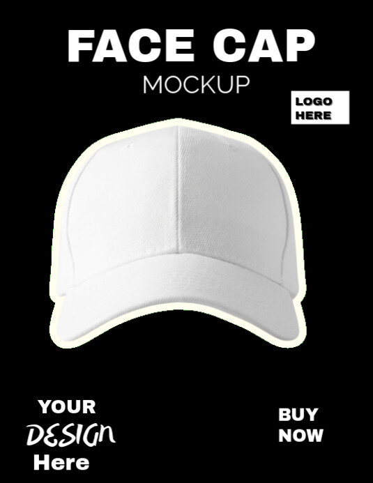 Copy of Black Modern & Minimal Cap Mockup Flyer (us Letter) | PosterMyWall