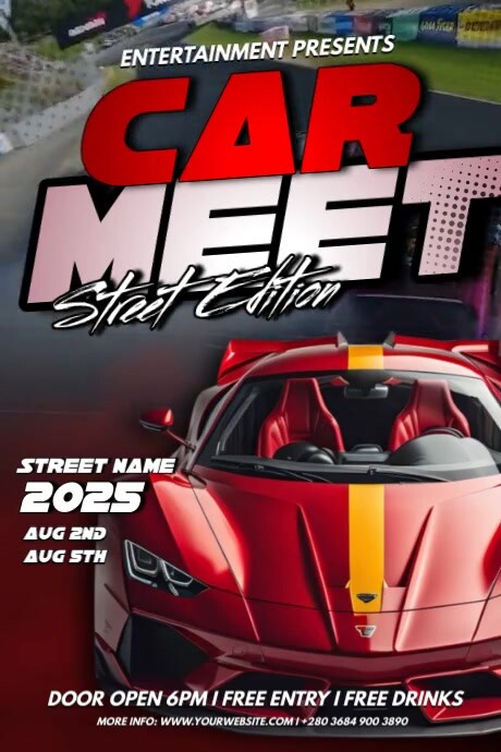 Black Modern & Minimal Car Meet Street Edition Poster Template ...
