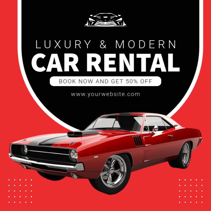 Black Modern & Minimal Car Rental Instagram Post Template | PosterMyWall