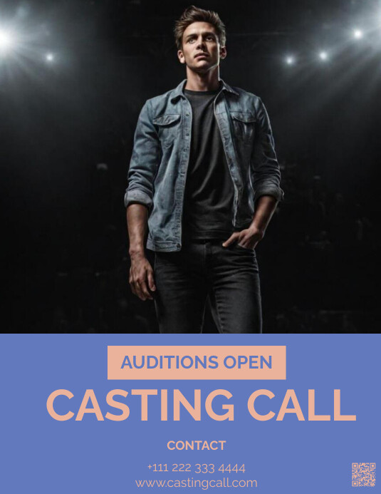 Copy of Black Modern & Minimal Casting Call Flyer (us | PosterMyWall