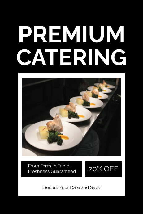 Copy of Black Modern & Minimal Catering Poster | PosterMyWall