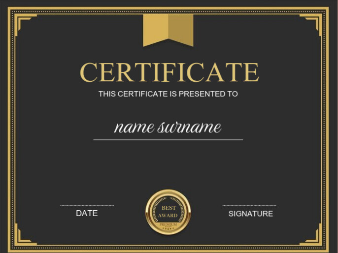 Copy of Black Modern & Minimal Certificate Template Presentation ...