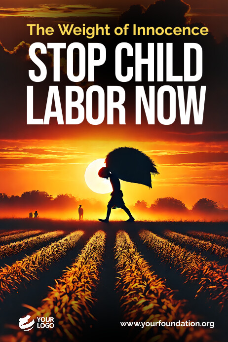Black Modern & Minimal Child Labor Poster, Ch Template | PosterMyWall