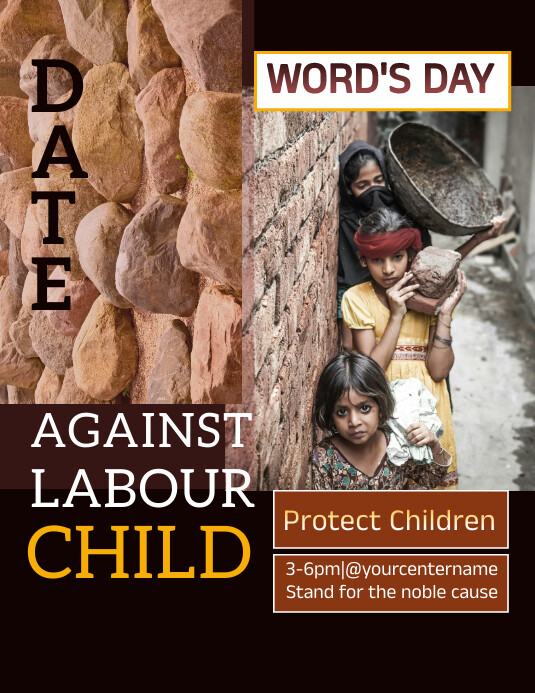 Copy of Black Modern & Minimal Child Labour Flyer (us | PosterMyWall