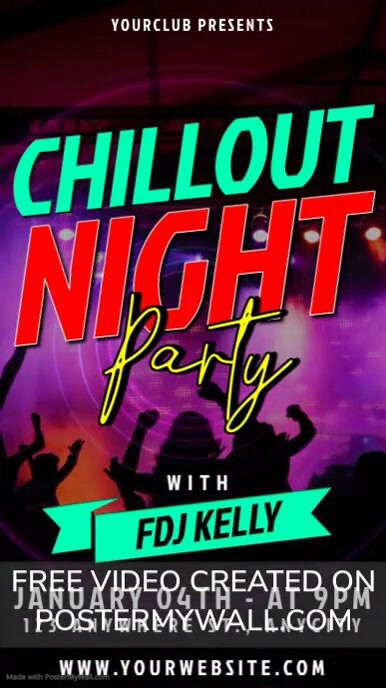 Black Modern & Minimal Chillout Night Party Reel Instagram Template ...