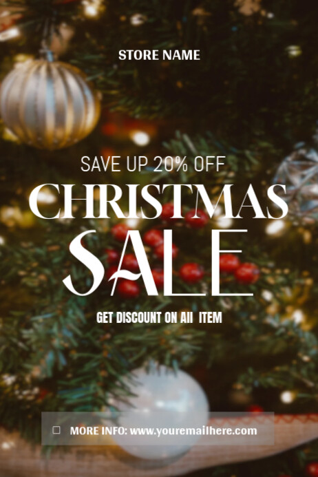 Copy of Black Modern & Minimal Christmas Sale 20% Off Template Poster ...