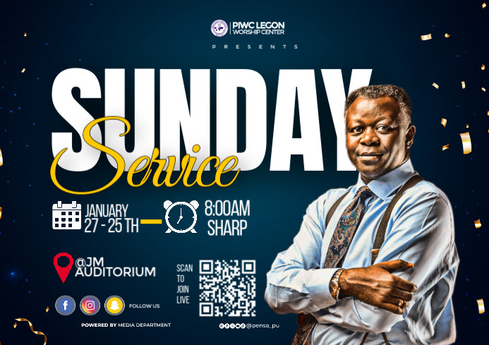 Copy of Black Modern & Minimal Church Flyer A4 | PosterMyWall