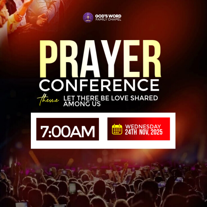 Copy of Black Modern & Minimal Church Prayer Conference Instagram Post ...