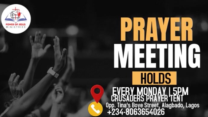 Copy of Black Modern & Minimal Church Prayer Meeting Youtube Thumbnail ...