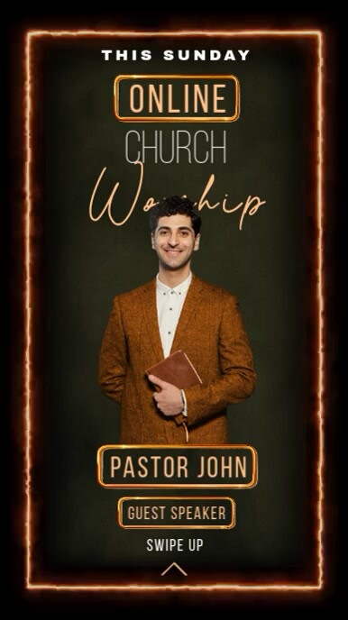 Black Modern & Minimal Church Worship Instagram Reel Template | PosterMyWall