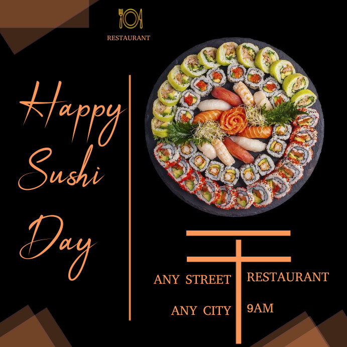 Copy of Black Modern & Minimal Classy Sushi Flyer Ora | PosterMyWall