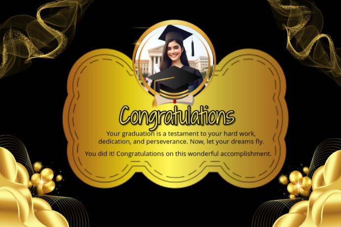 Copy of Black Modern & Minimal Congratulation Card Poster | PosterMyWall