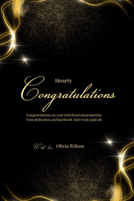 Copy of Black Modern & Minimal Congratulations Cards Poster | PosterMyWall