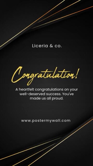 Copy of Black Modern & Minimal Congratulations Reel Instagram ...