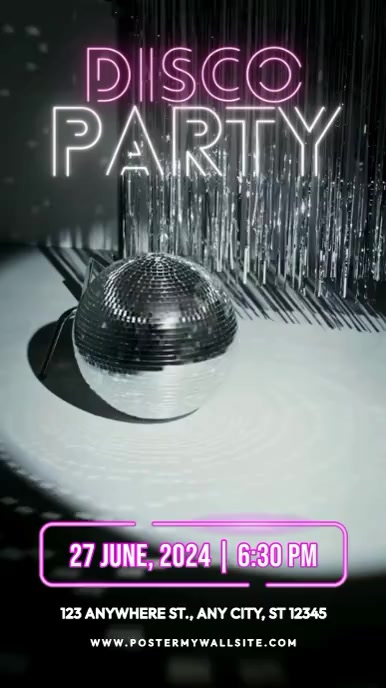 Black Modern & Minimal Disco Party Instagram Template | PosterMyWall